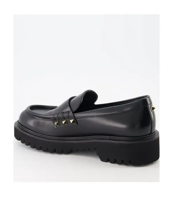 Valentino Garavani Rockstud Slip-on Loafers With Embossed Logo And Rivet Details