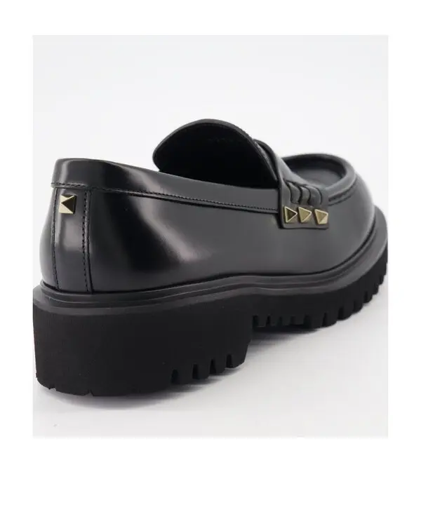 Valentino Garavani Rockstud Slip-on Loafers With Embossed Logo And Rivet Details