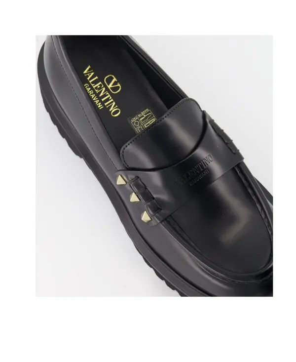 Valentino Garavani Rockstud Slip-on Loafers With Embossed Logo And Rivet Details