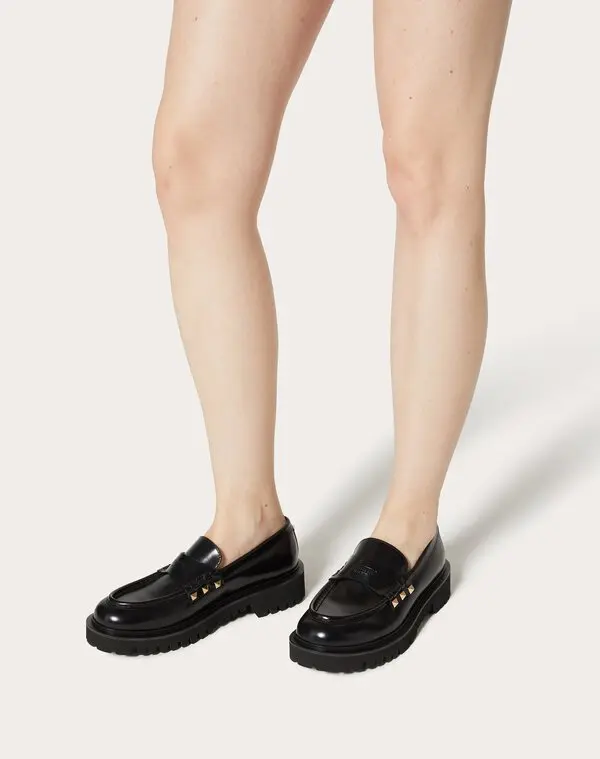 Valentino Garavani Rockstud Slip-on Loafers With Embossed Logo And Rivet Details