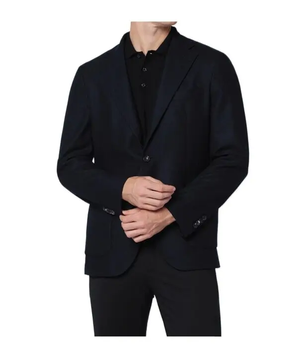 SANTANIELLO Textured Single-breasted Jacket - Black