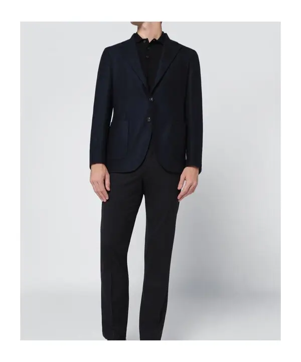 SANTANIELLO Textured Single-breasted Jacket - Black