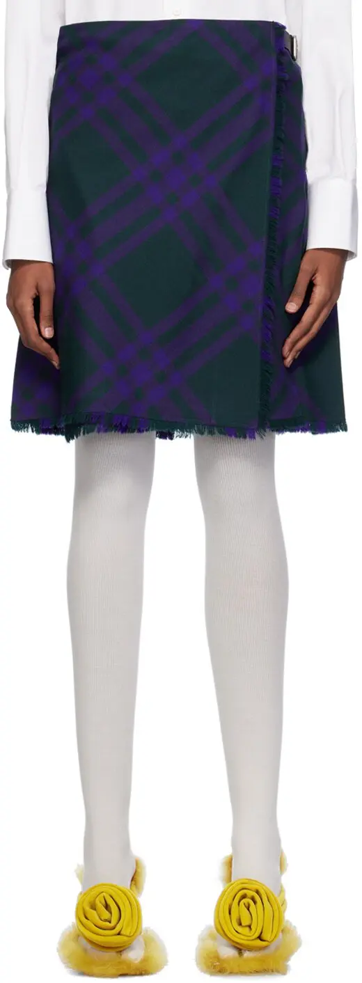 Burberry Vintage Checked Frayed-edge Skirt - No