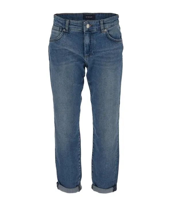 Sportmax Logo Patch Turn-up Hem Jeans