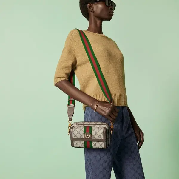 Gucci Ophidia Gg Mini Crossbody Bag - Beige/ebony