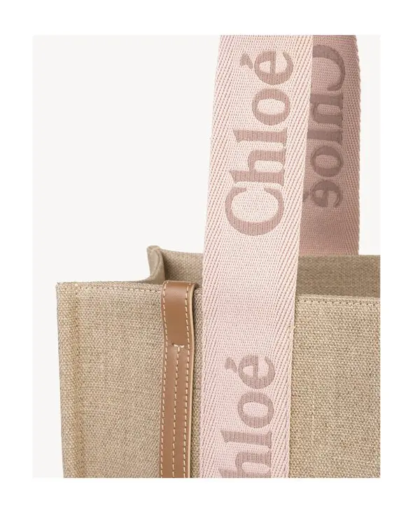 Chloé Woody Medium Tote Bag - Beige