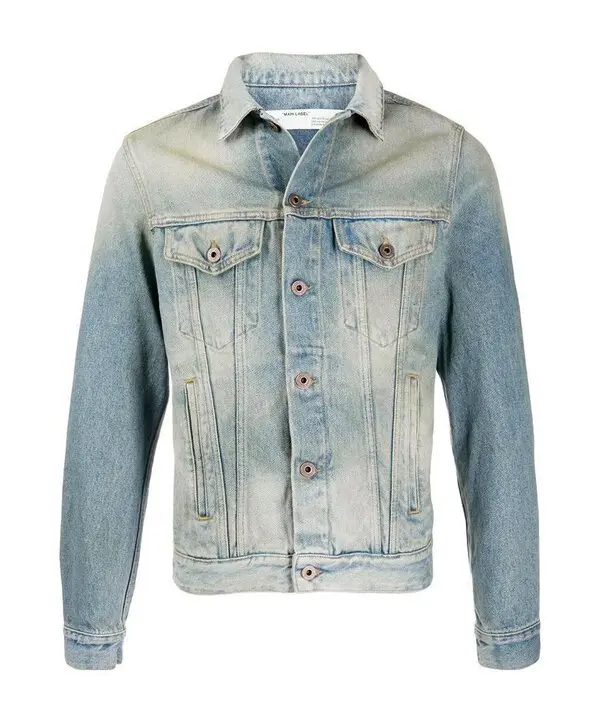 Off-White Vintage Emblem Arrow Head Denim Jacket - Gray