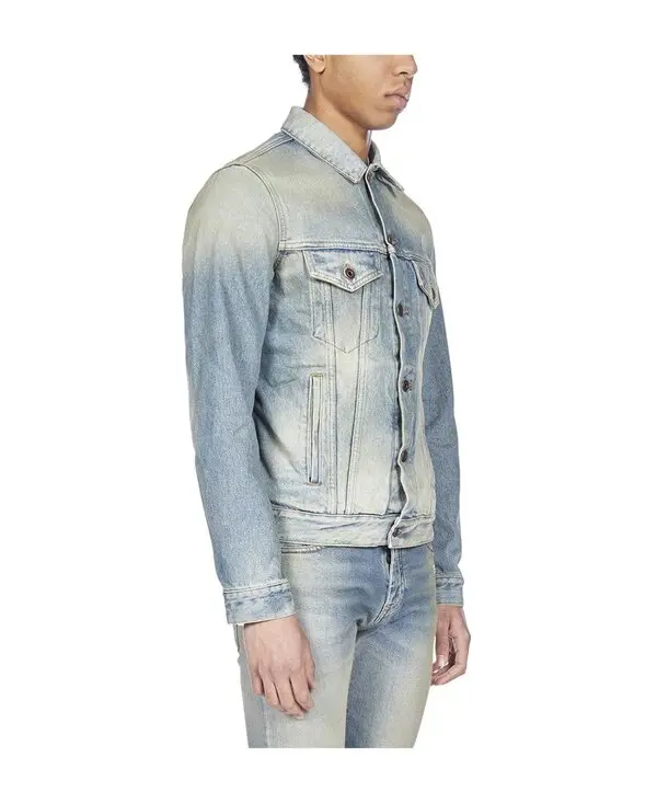 Off-White Vintage Emblem Arrow Head Denim Jacket - Gray