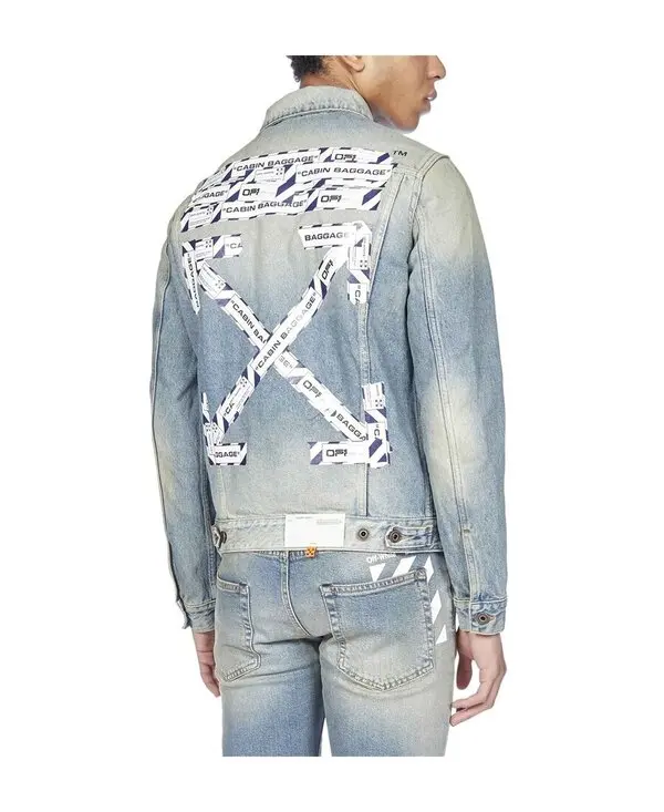 Off-White Vintage Emblem Arrow Head Denim Jacket - Gray