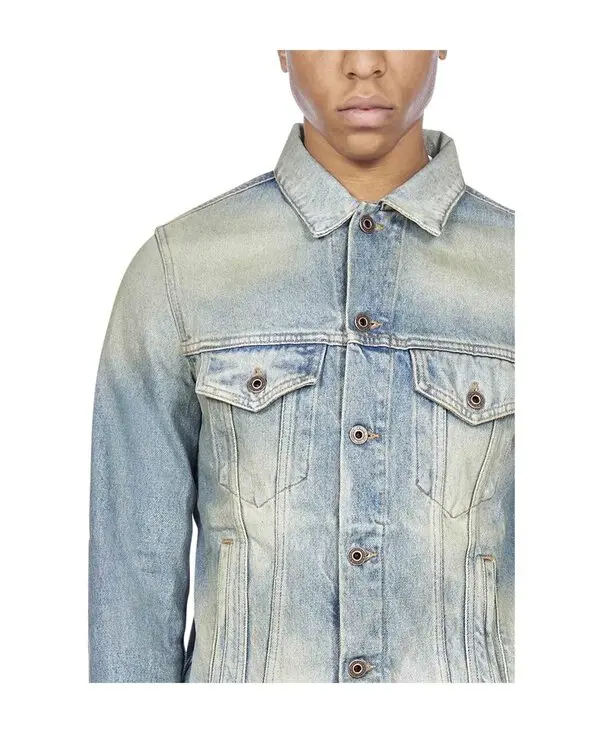 Off-White Vintage Emblem Arrow Head Denim Jacket - Gray