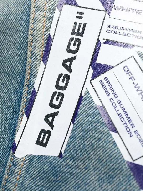Off-White Vintage Emblem Arrow Head Denim Jacket - Gray