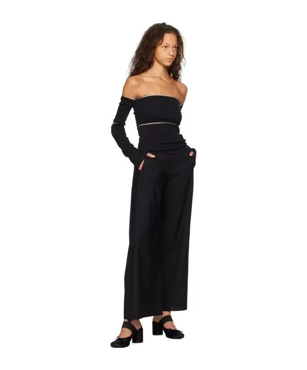 MAISON MARGIELA Off-shoulder Ribbed-knit Top