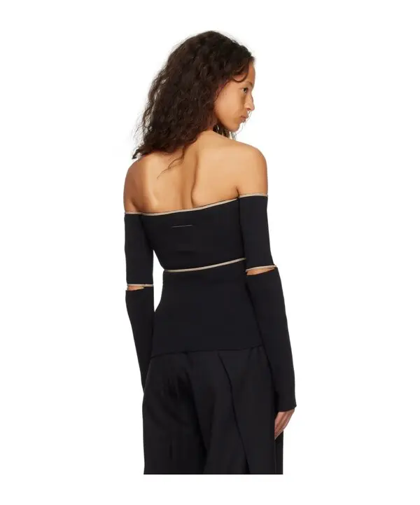 MAISON MARGIELA Off-shoulder Ribbed-knit Top