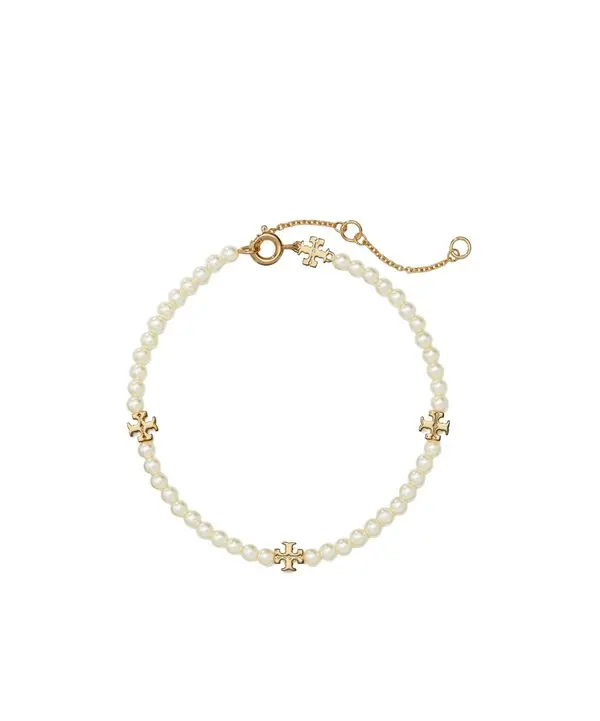 Tory Burch Kira Logo-detail Bracelet - Tory Gold / Pearl