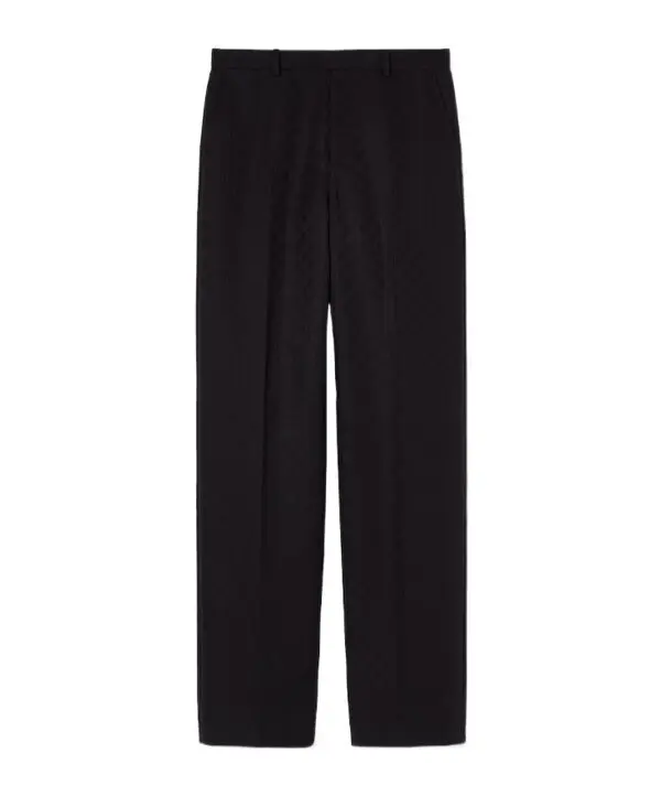 Gucci Gg Cotton Canvas Tailored Trousers