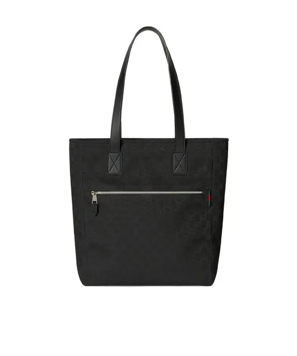 Gucci Monogrammed Tote Bag - Black