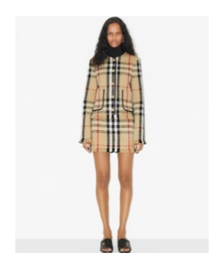 Burberry Checked Frayed Edge Mini Skirt