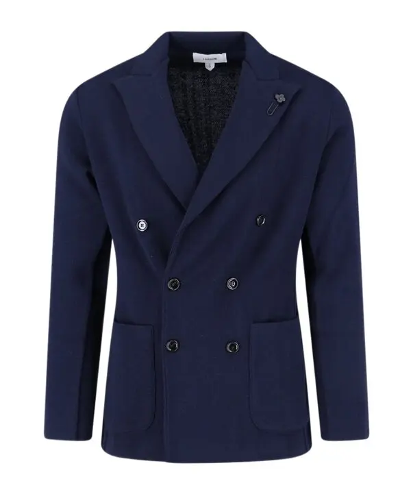 LARDINI Double-breasted Patch-pocket Jacket