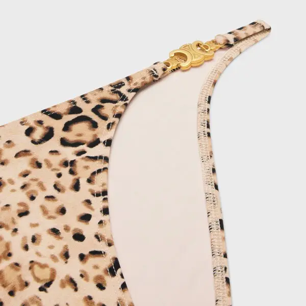 Celine Triomphe Swimsuit Bottom In Matte Jersey - Nude