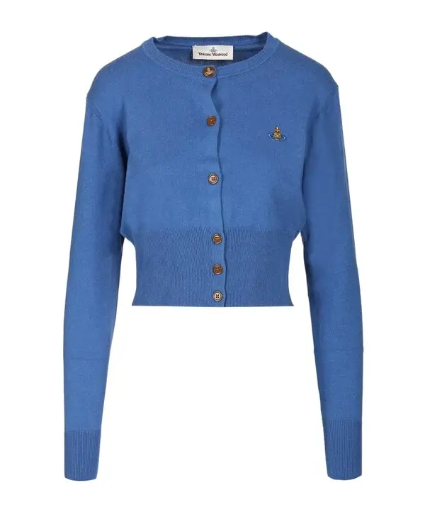 VIVIENNE WESTWOOD Logo-embellished Cardigan - Blue