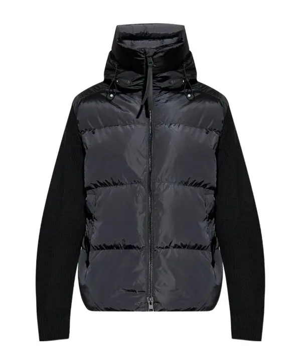 Canada Goose Hybridge Grove Hooded Puffer With Ribbed Knit Sleeves - Black