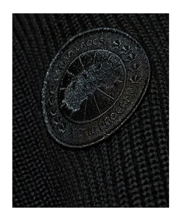 Canada Goose Hybridge Grove Hooded Puffer With Ribbed Knit Sleeves - Black