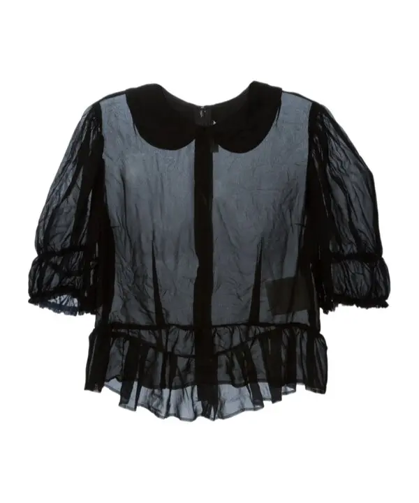 Comme Des Garçons Sheer Ruffle Detail Shirt
