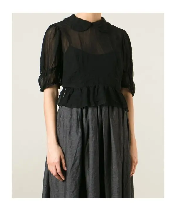 Comme Des Garçons Sheer Ruffle Detail Shirt