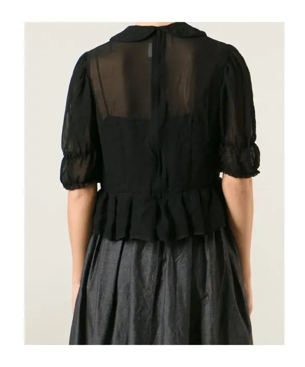 Comme Des Garçons Sheer Ruffle Detail Shirt