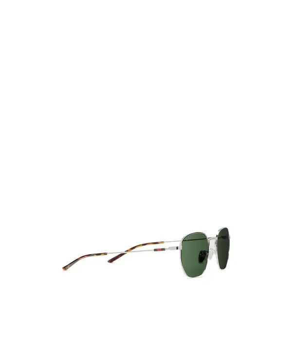 Gucci Round Frame Sunglasses In Shiny -toned Metal