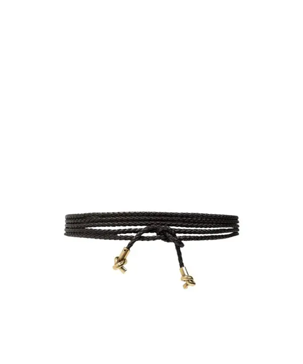Bottega Veneta Woven Leather Belt - Black