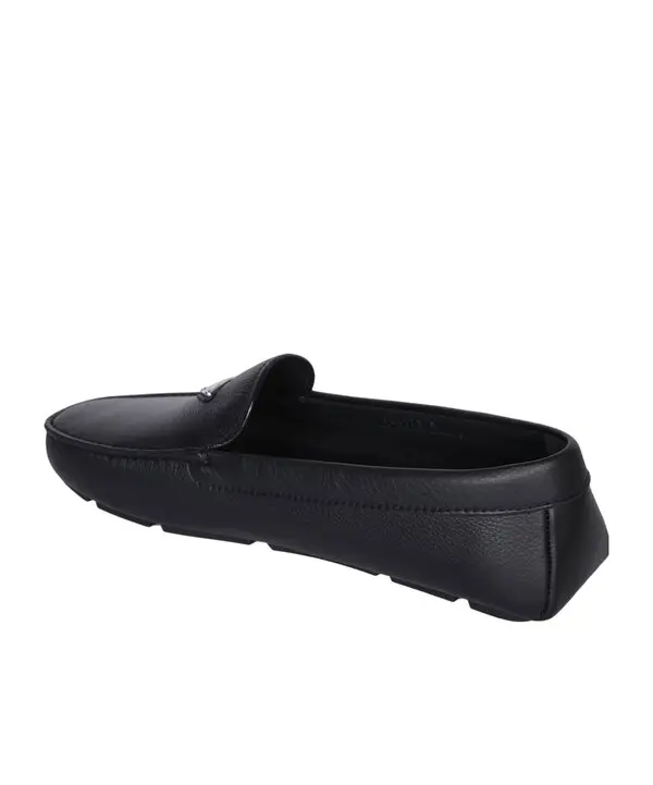 Prada Round Toe Loafer With Logo Detail