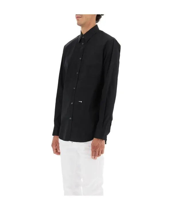 Dsquared2 Logo Printed Long Sleeved Shirt - Black