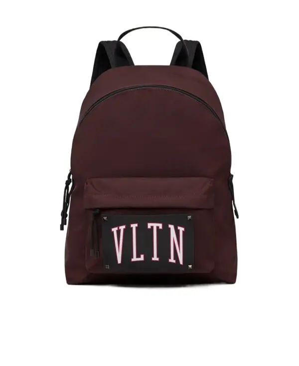 Valentino Garavani Vltn Logo Patch Zip-up Backpack - Brown