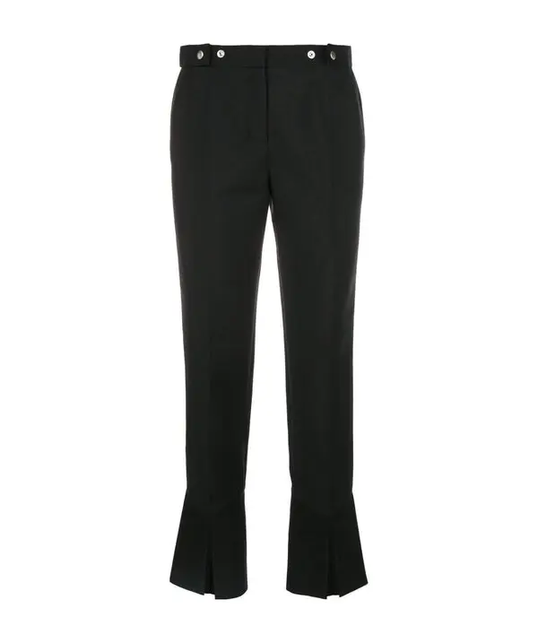 Givenchy High-waisted Tailored Trousers With Front Slit And Horn Trouser Leg
