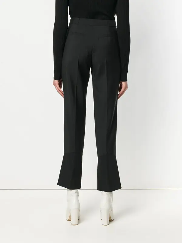 Givenchy High-waisted Tailored Trousers With Front Slit And Horn Trouser Leg