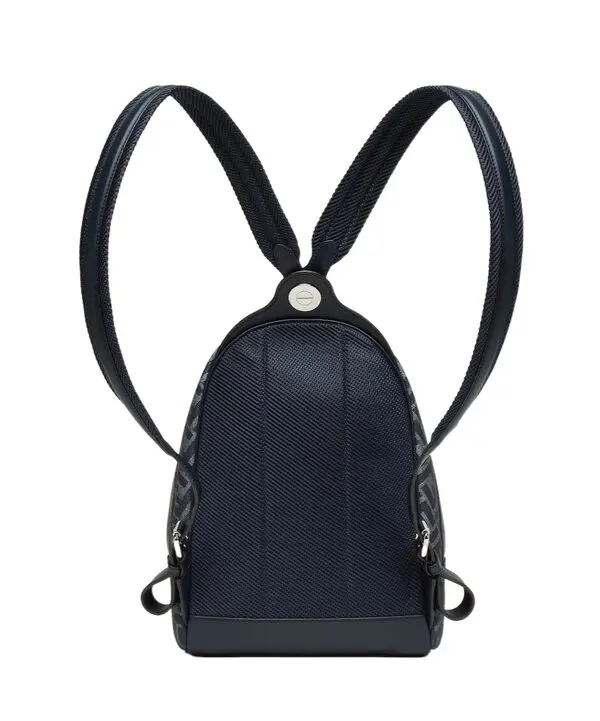 Fendi Small Diagonal Backpack In Ff Canvas And Leather