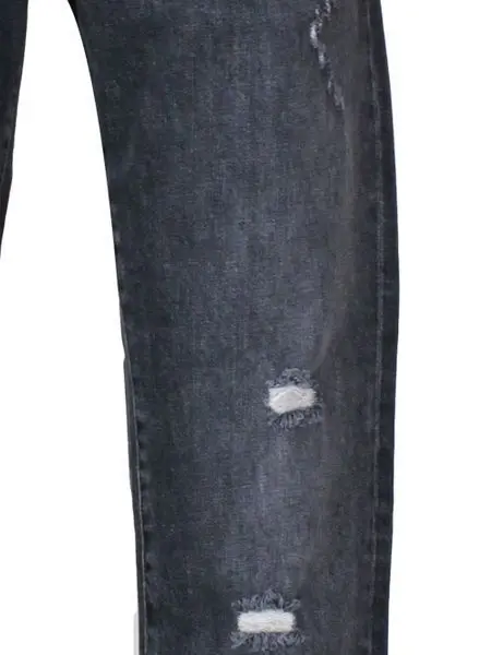 Dolce & Gabbana Straight Leg Distressed Jeans - Black