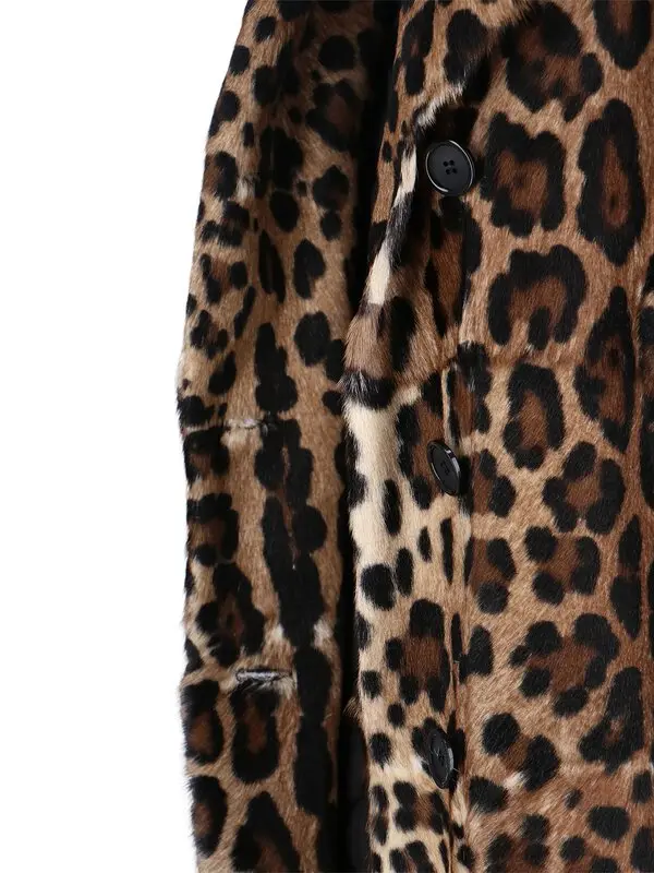 Dolce & Gabbana Leopard Print Long Coat
