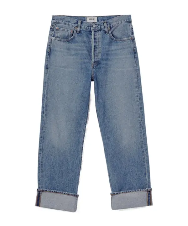 AGOLDE Fran Buttoned Straight-leg Jeans - Blue