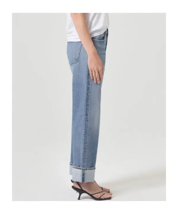 AGOLDE Fran Buttoned Straight-leg Jeans - Blue