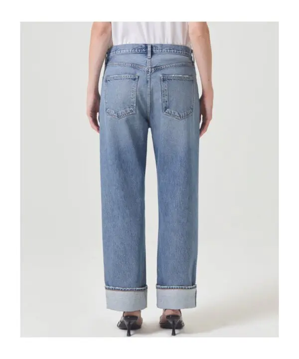 AGOLDE Fran Buttoned Straight-leg Jeans - Blue