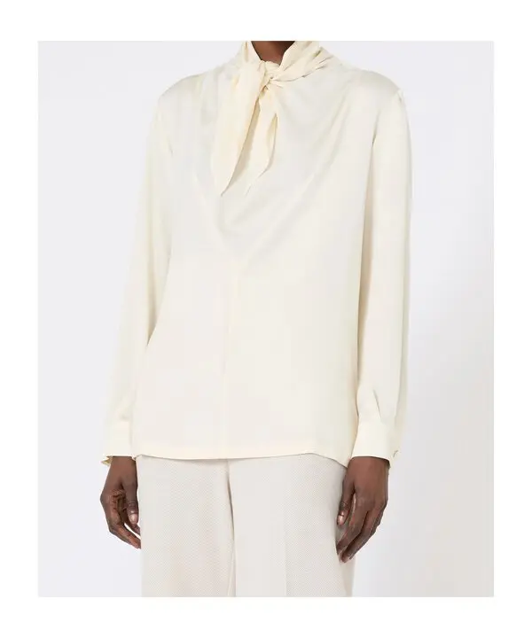 Max Mara Badia Long-sleeved Shirt - Ivory White