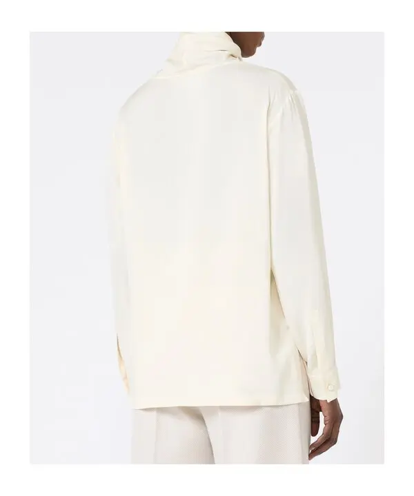 Max Mara Badia Long-sleeved Shirt - Ivory White