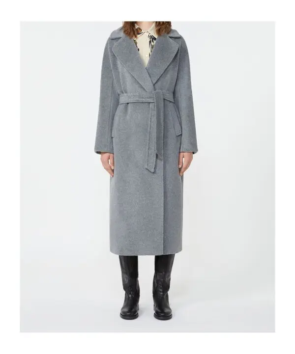 Max Mara Tempera Belted Coat - Medium Gray