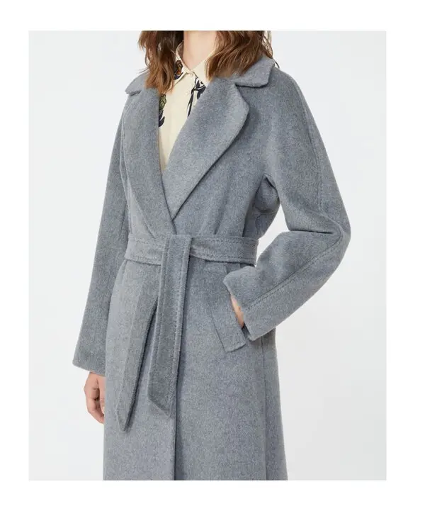 Max Mara Tempera Belted Coat - Medium Gray