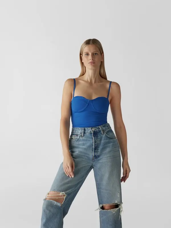 ANINE BING Sleeveless Logo Jumpsuit With Adjustable Straps