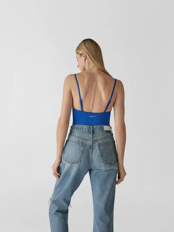 ANINE BING Sleeveless Logo Jumpsuit With Adjustable Straps
