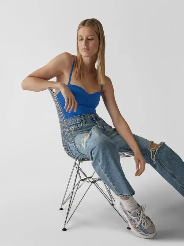 ANINE BING Sleeveless Logo Jumpsuit With Adjustable Straps