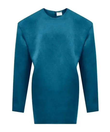 Saint Laurent Crewneck Long-sleeved Dress